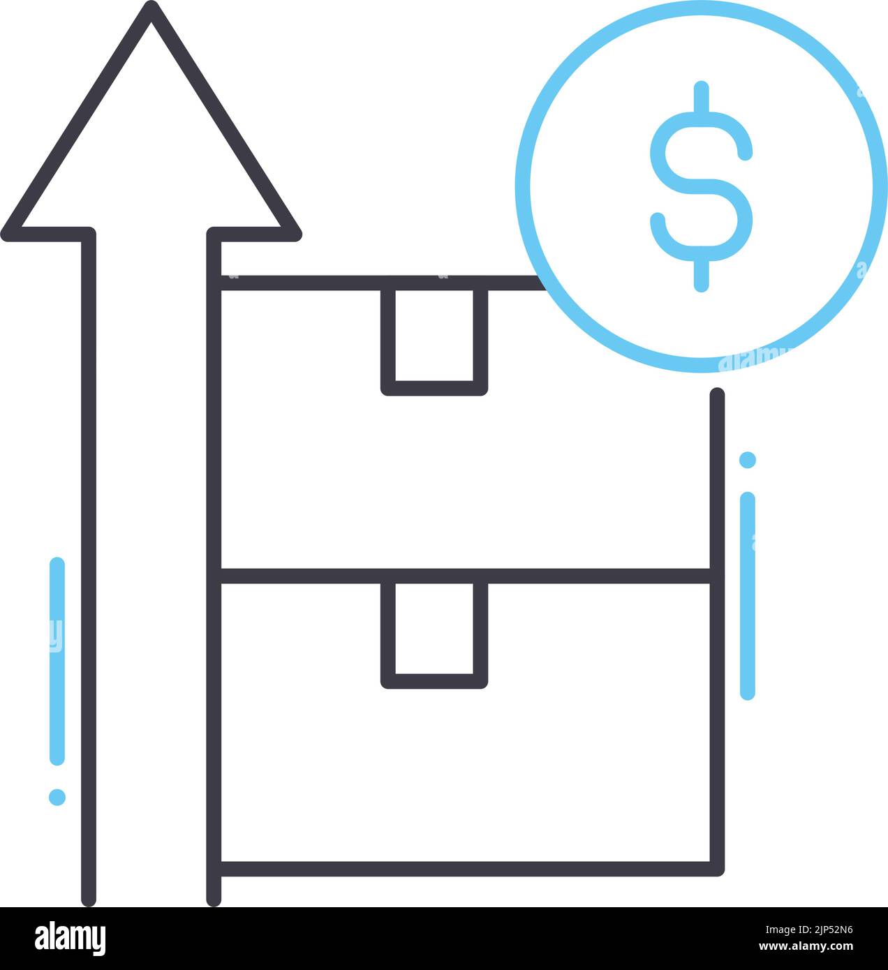 demand line icon, outline symbol, vector illustration, concept sign ...