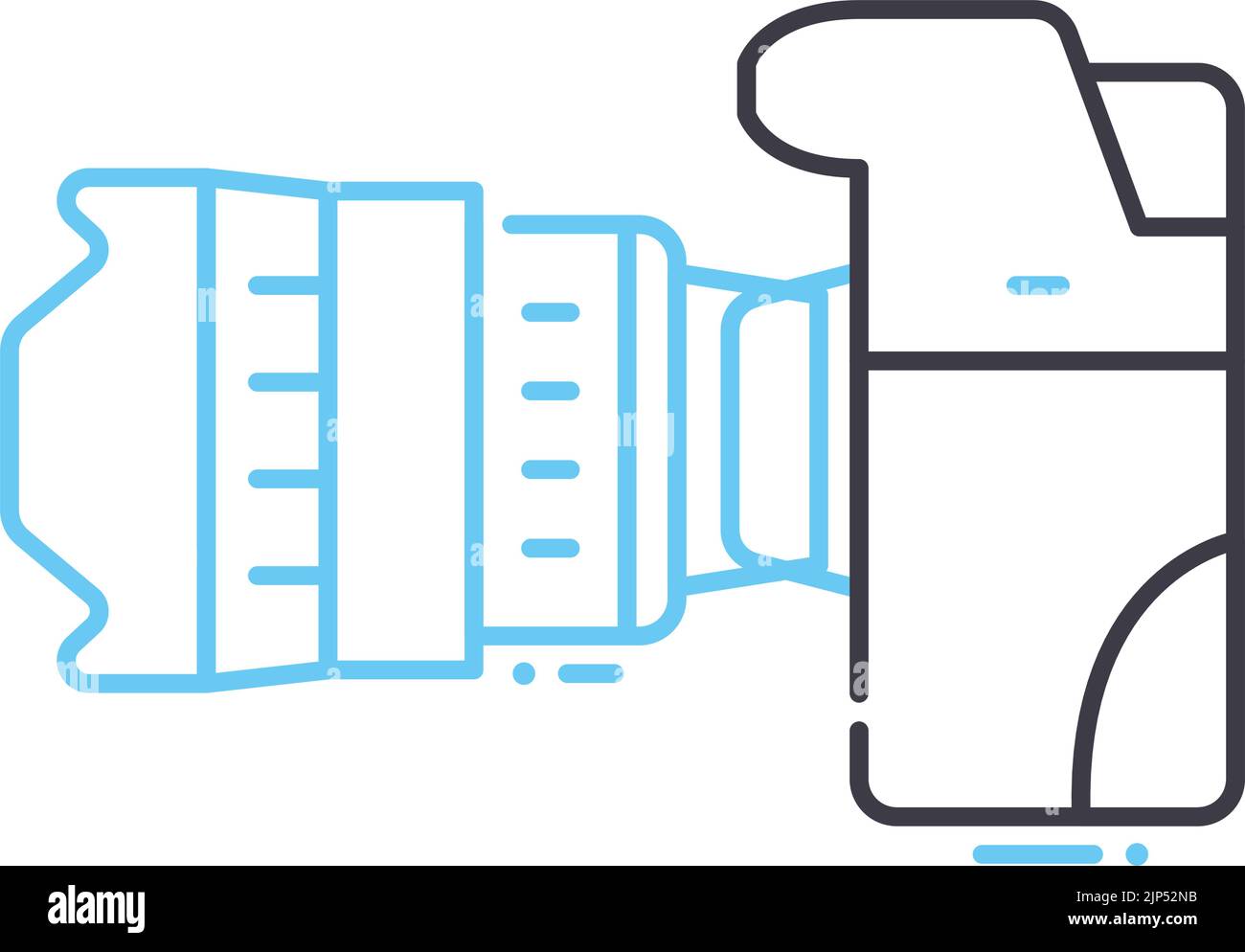 camera side view line icon, outline symbol, vector illustration ...