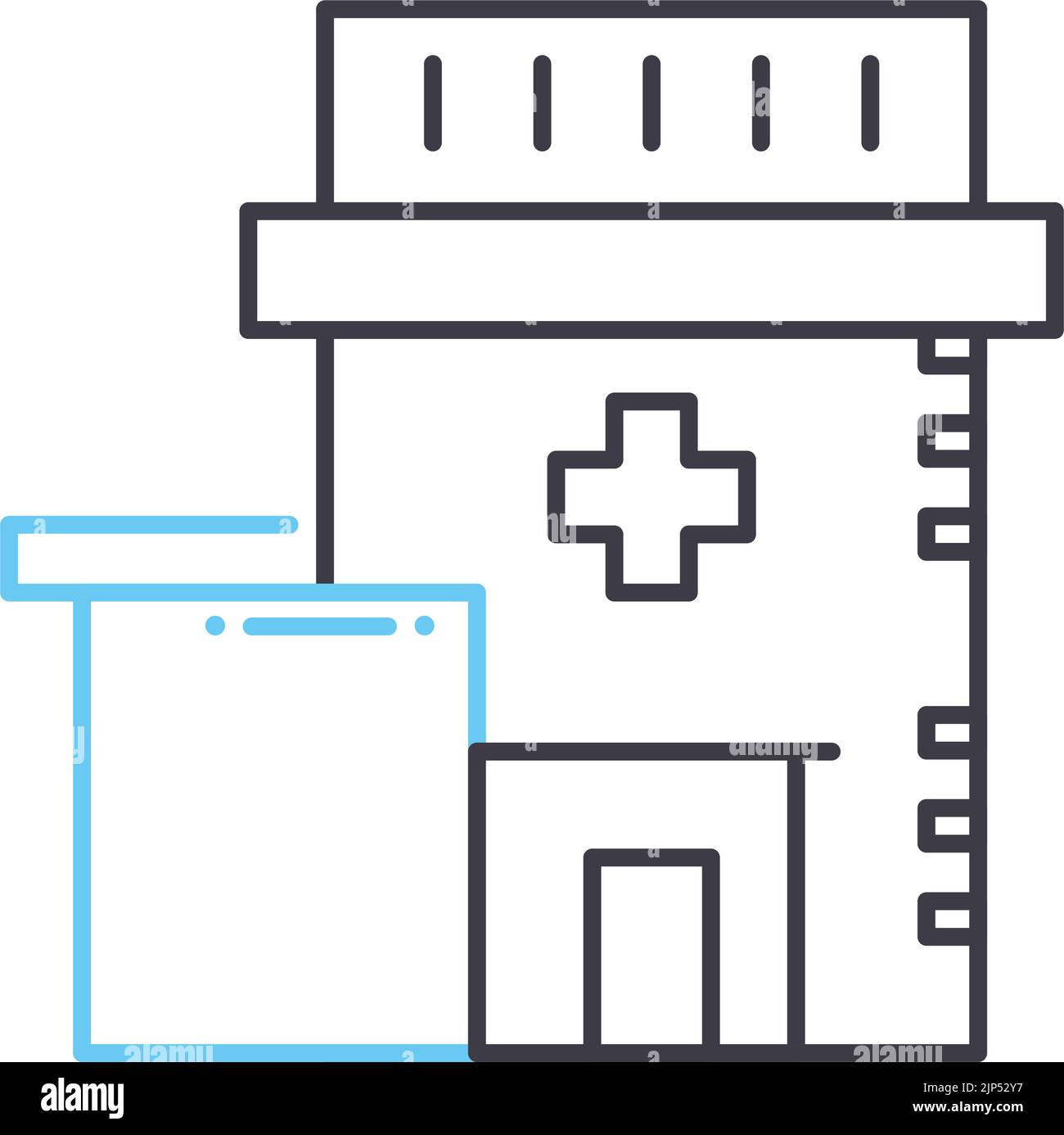 clinic line icon, outline symbol, vector illustration, concept sign ...