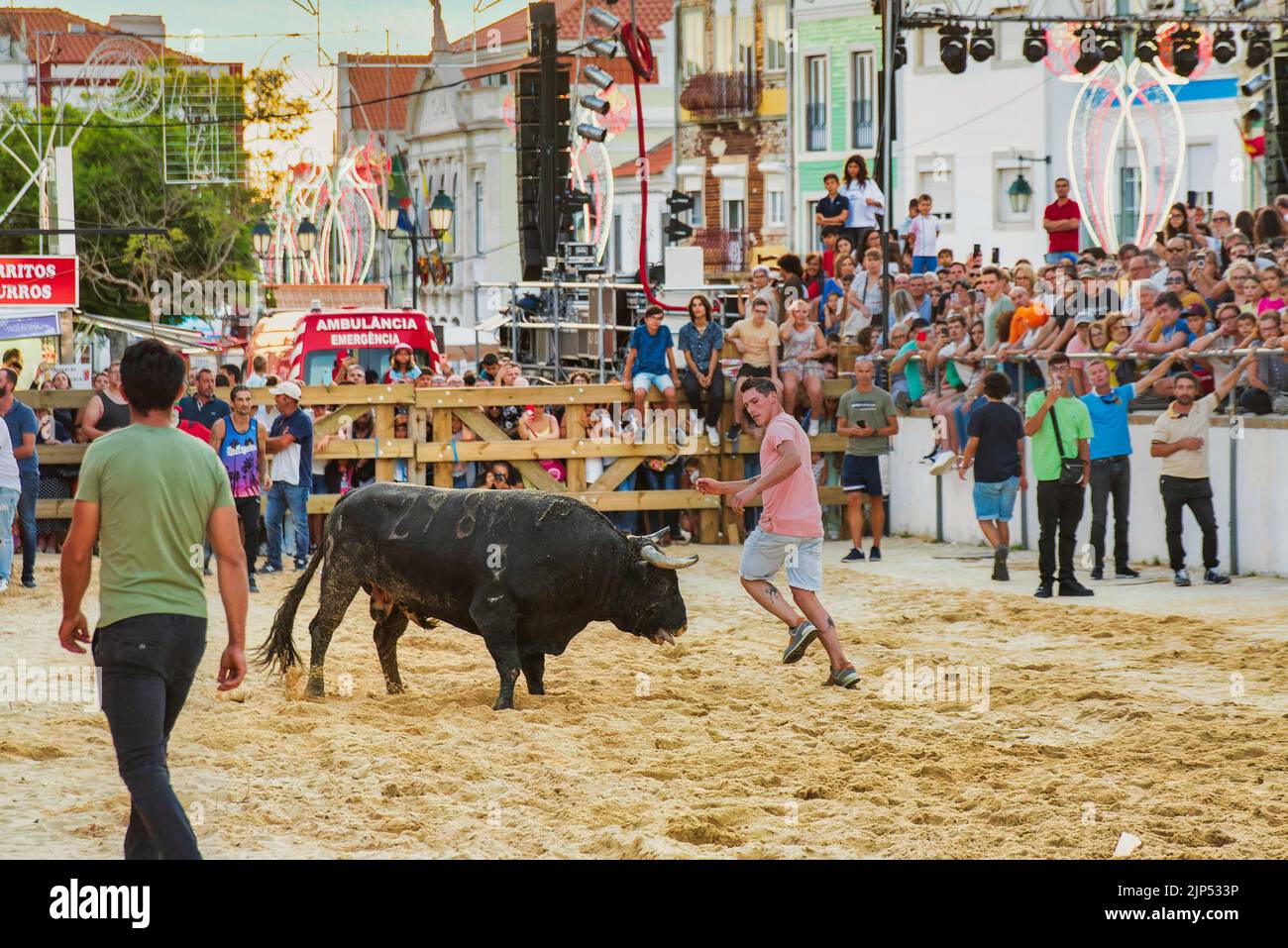 Barrete Verde Bull festival in Alcochete Portugal Stock Photo - Alamy
