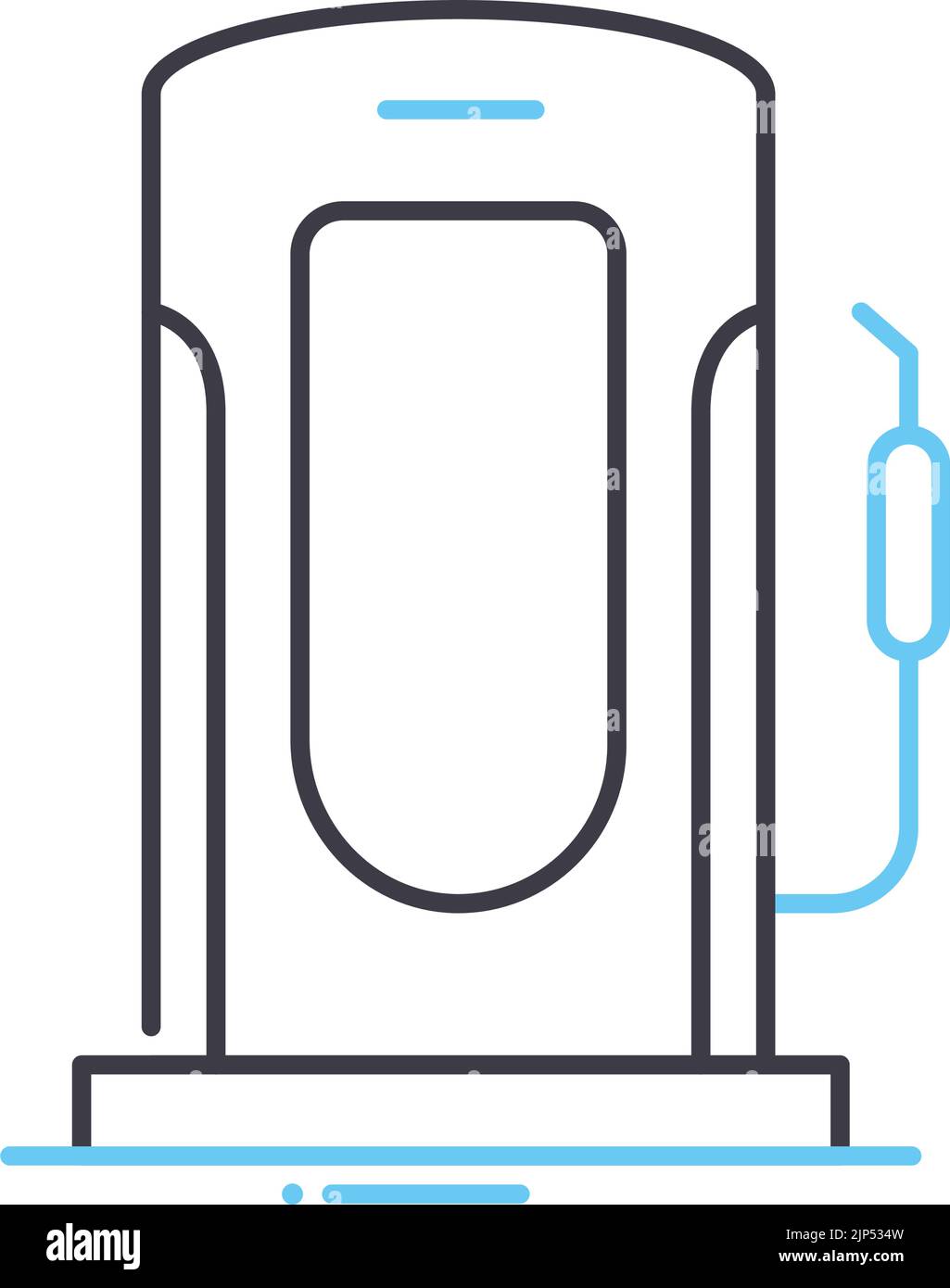 filling station line icon, outline symbol, vector illustration, concept ...