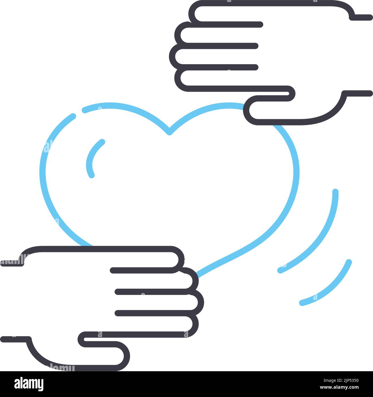 caring attitude line icon, outline symbol, vector illustration, concept ...