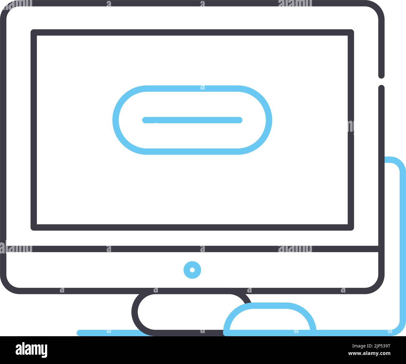 computer object line icon, outline symbol, vector illustration, concept ...