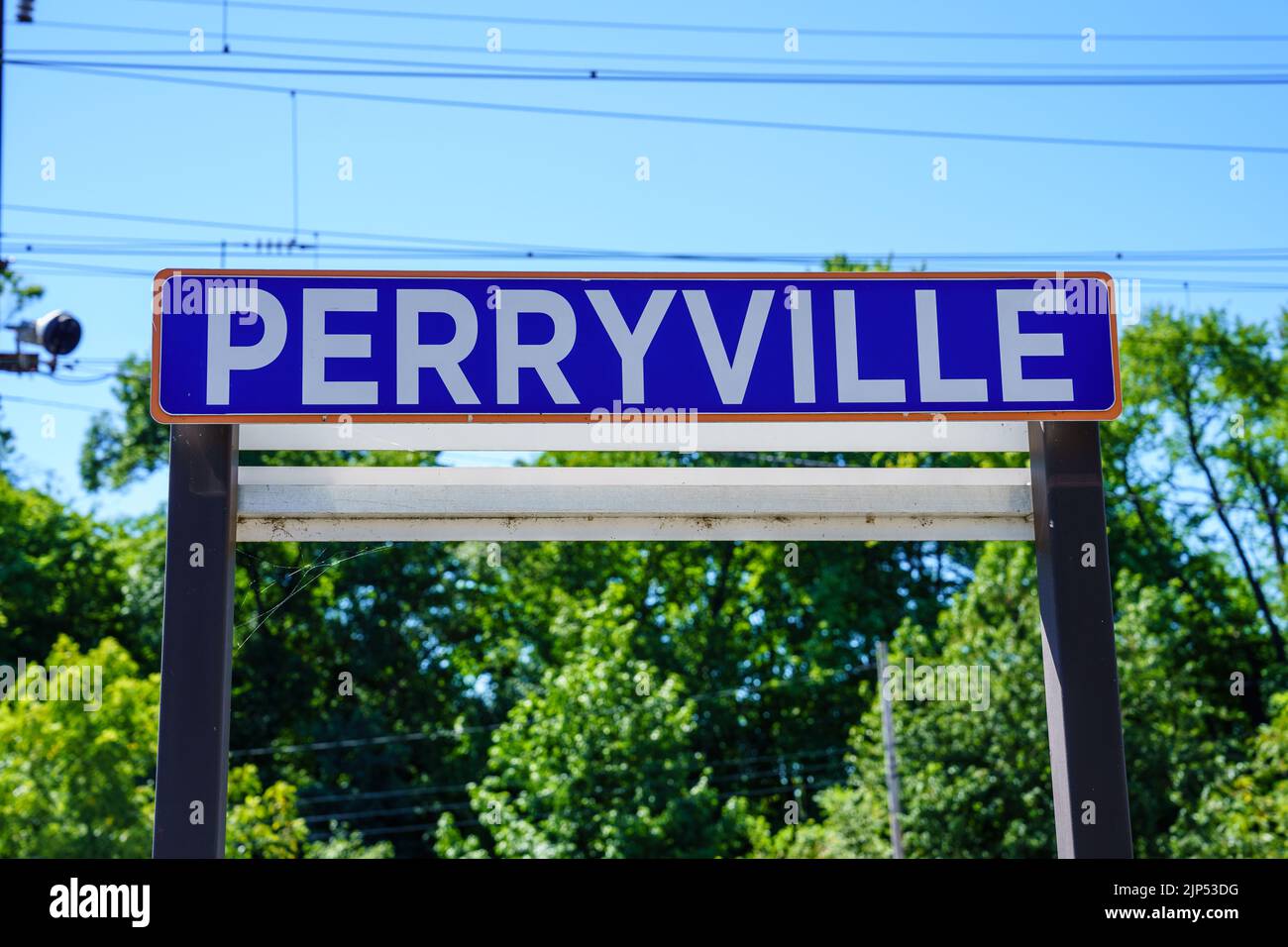 Perryville, MD, USA – August 13, 2022: A Perryville Sign at the MARC ...
