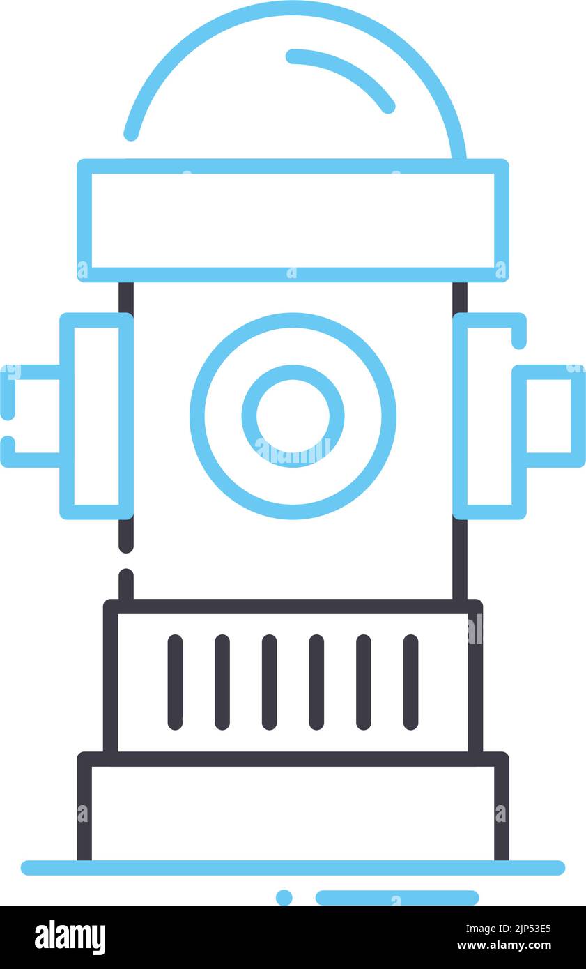 fire hydrant line icon, outline symbol, vector illustration, concept ...