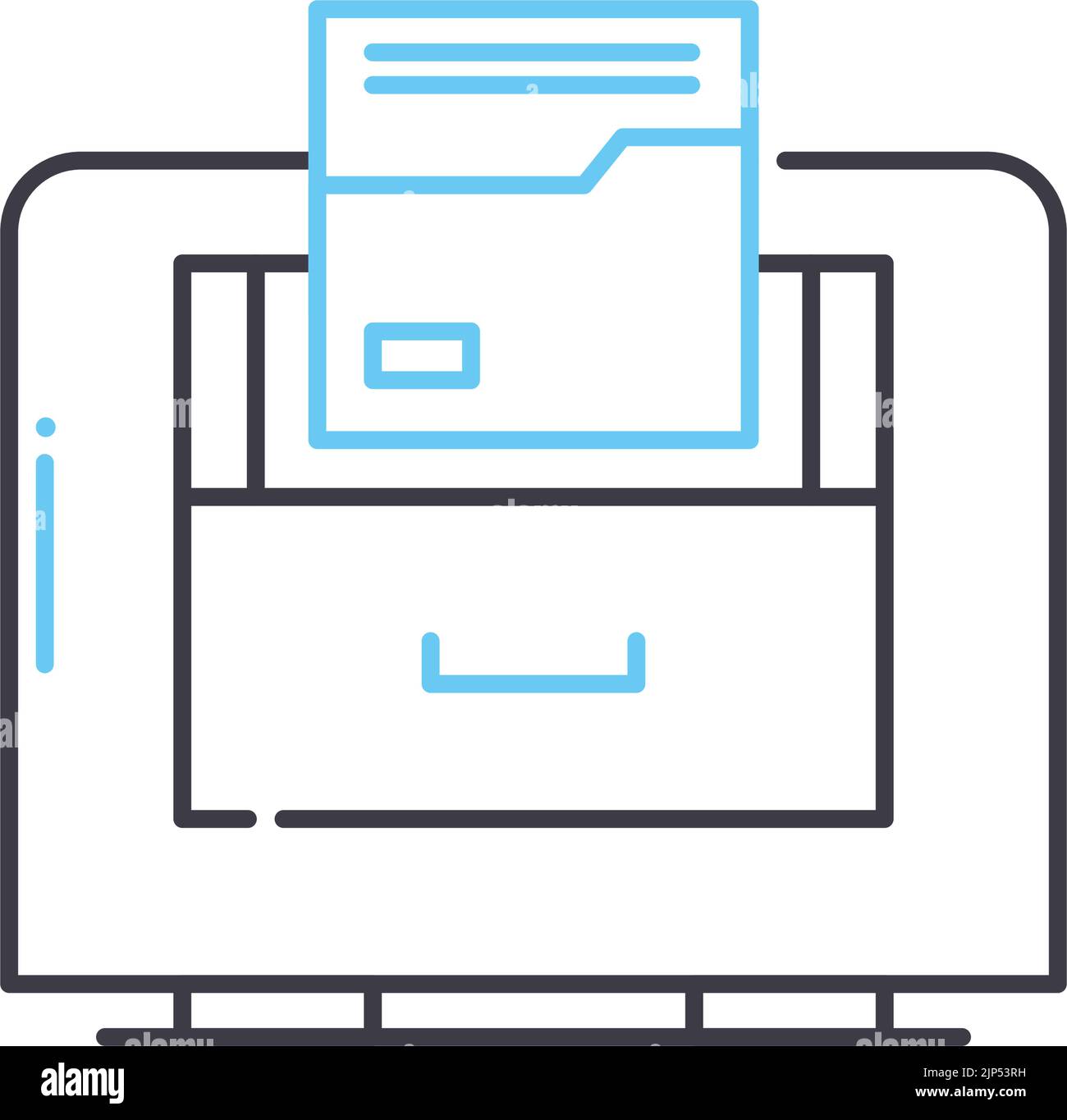 document folder line icon, outline symbol, vector illustration, concept ... document folder line icon, outline symbol, vector illustration, concept ...