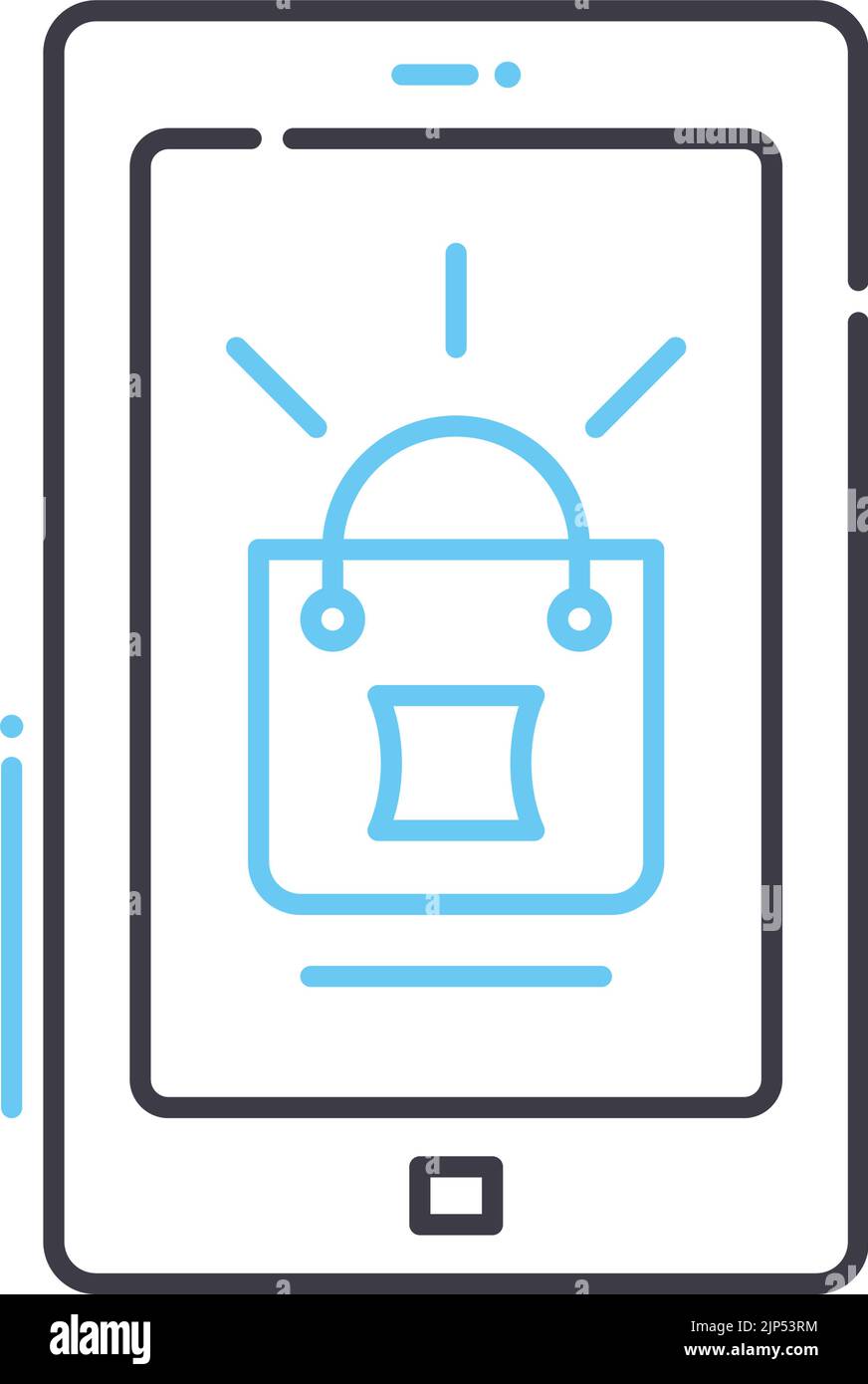 E Commerce System Line Icon Outline Symbol Vector Illustration Concept Sign Stock Vector