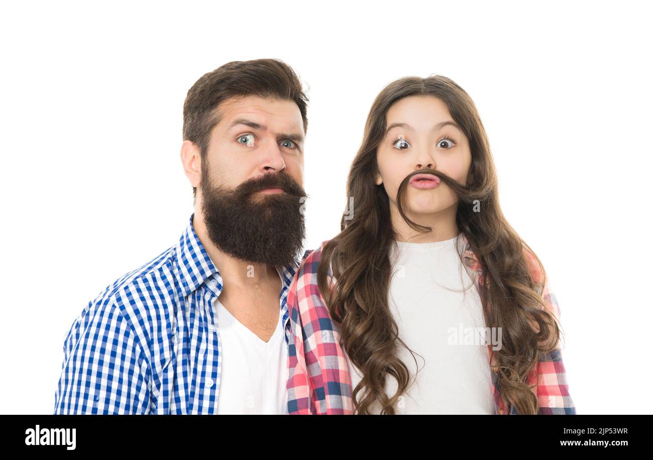 Moustache is under your nose. Father with moustache and beard hair and ...