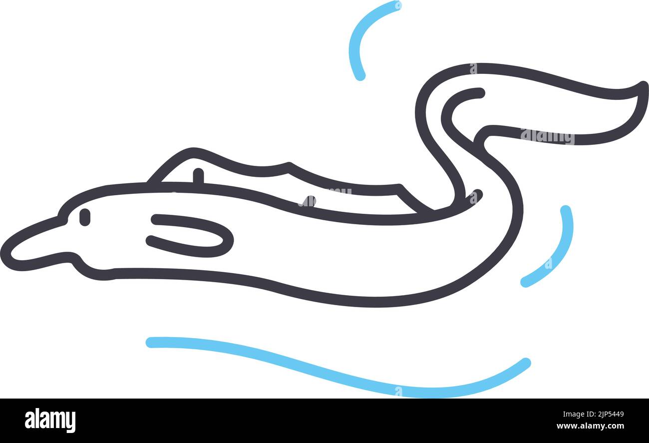 eel line icon, outline symbol, vector illustration, concept sign Stock ...