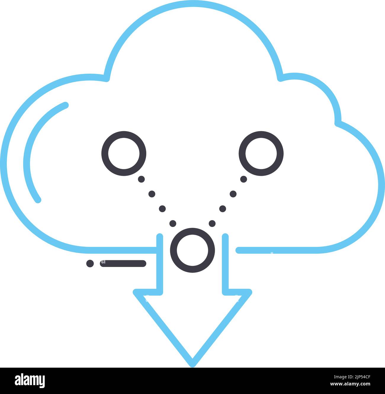 Cloud Sharing Service Line Icon Outline Symbol Vector Illustration