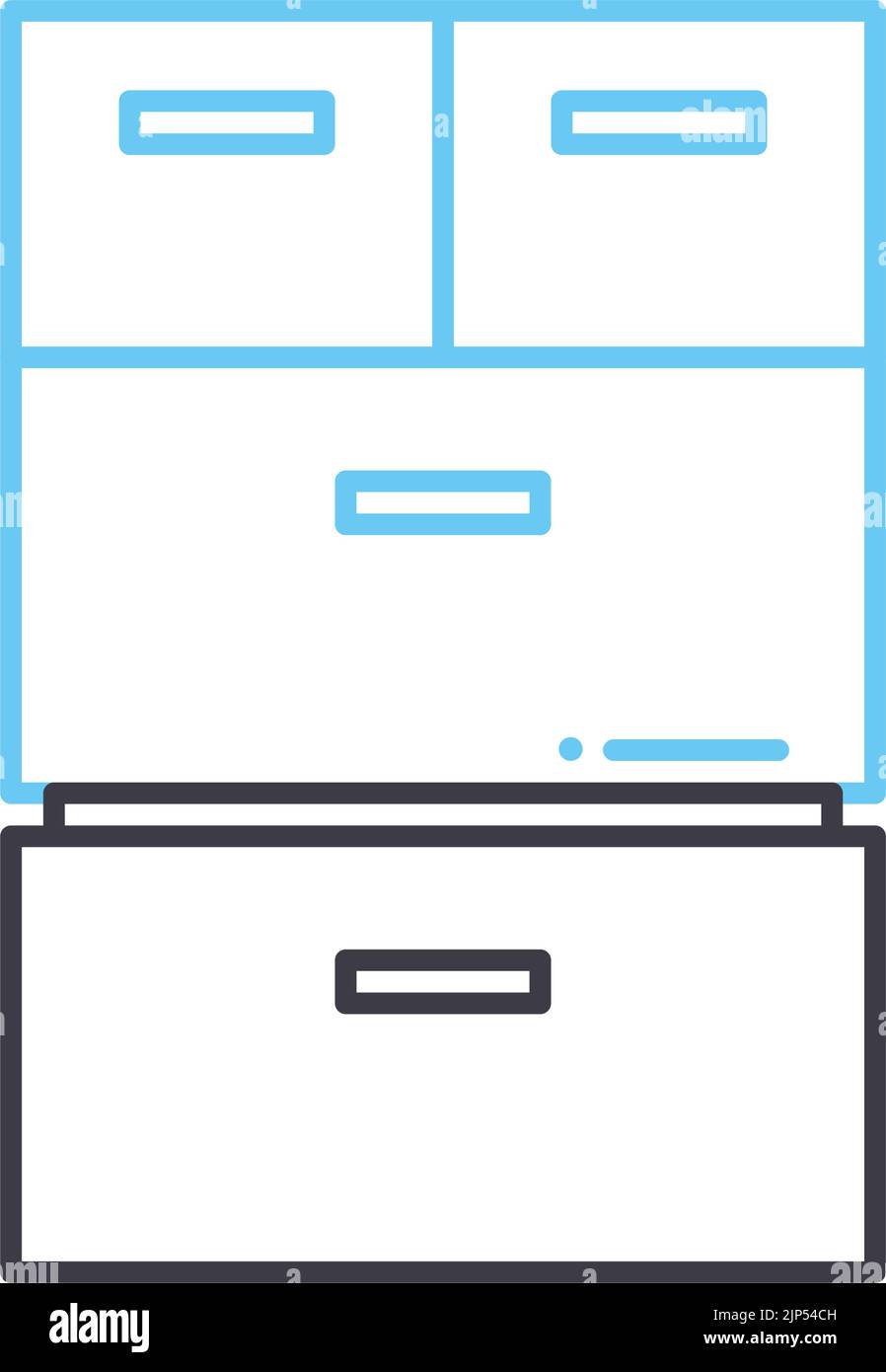 drawer line icon, outline symbol, vector illustration, concept sign ...