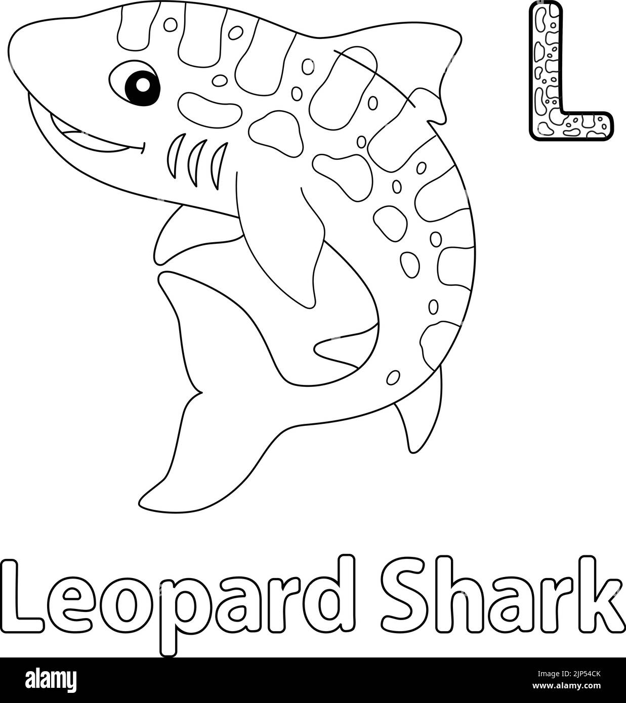Leopard Shark Alphabet ABC Coloring Page L Stock Vector Image & Art - Alamy