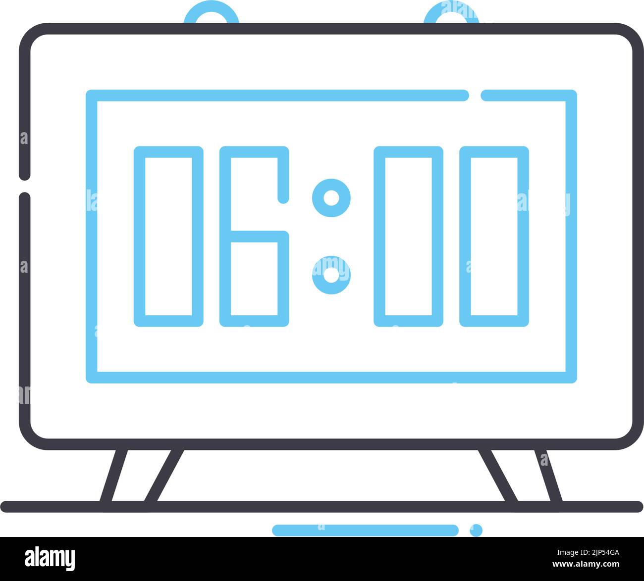 digital clock line icon, outline symbol, vector illustration, concept ...