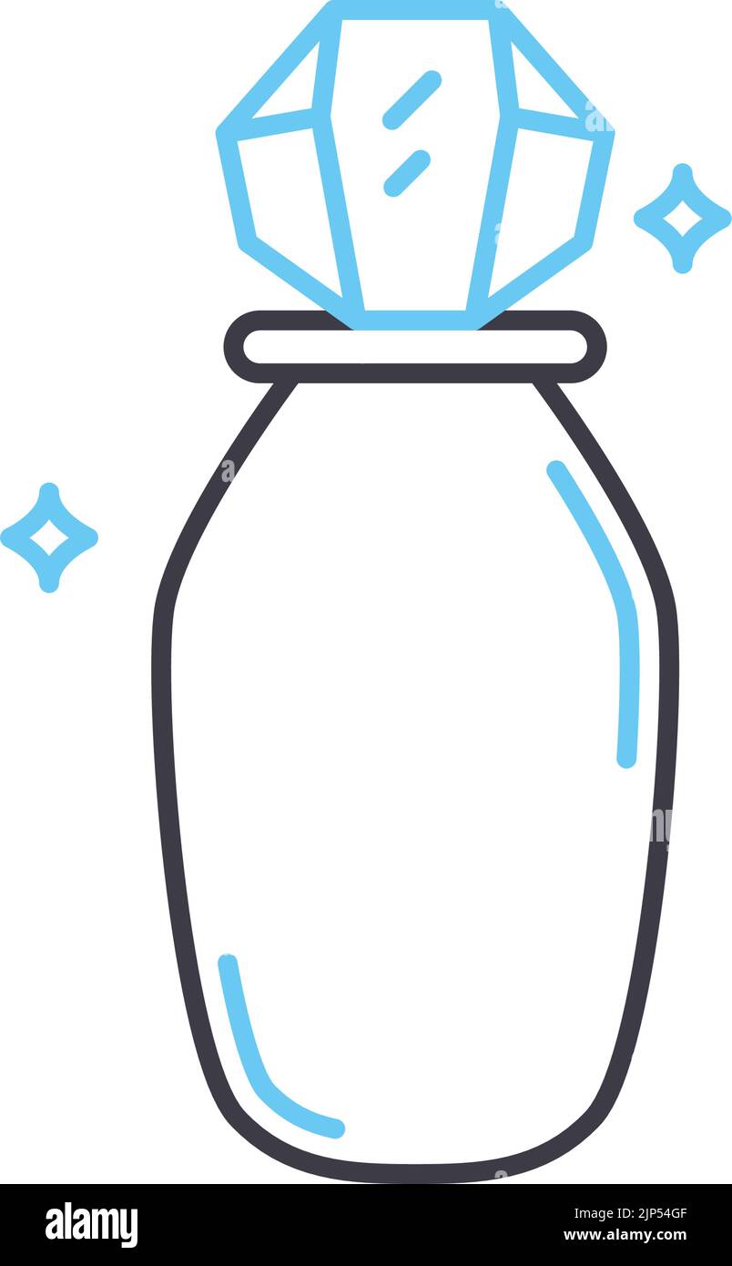 elixir bottle line icon, outline symbol, vector illustration, concept ...