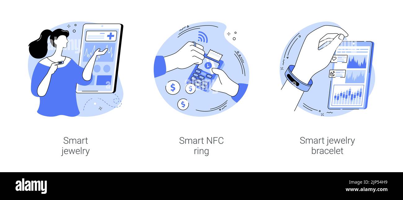 Smart jewelry isolated cartoon vector illustrations se Stock Vector ...