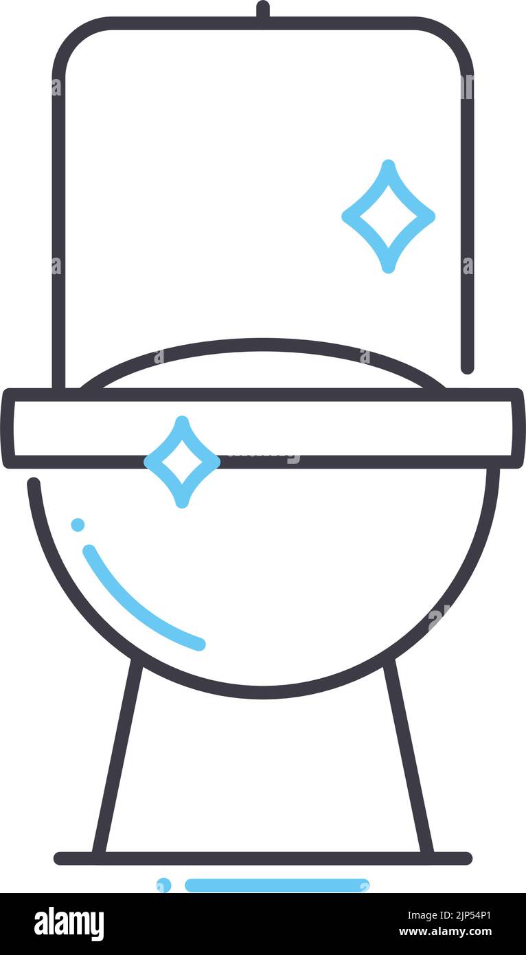 clean wc line icon, outline symbol, vector illustration, concept sign ...