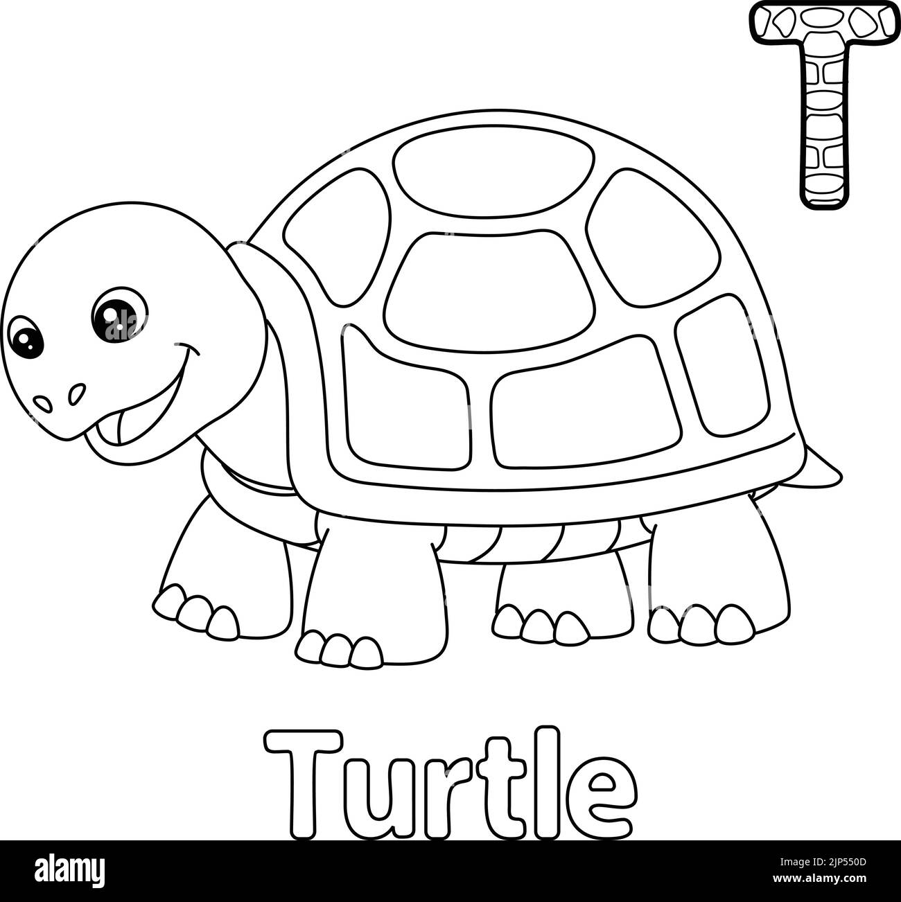 Turtle Alphabet ABC Coloring Page T Stock Vector Image & Art - Alamy