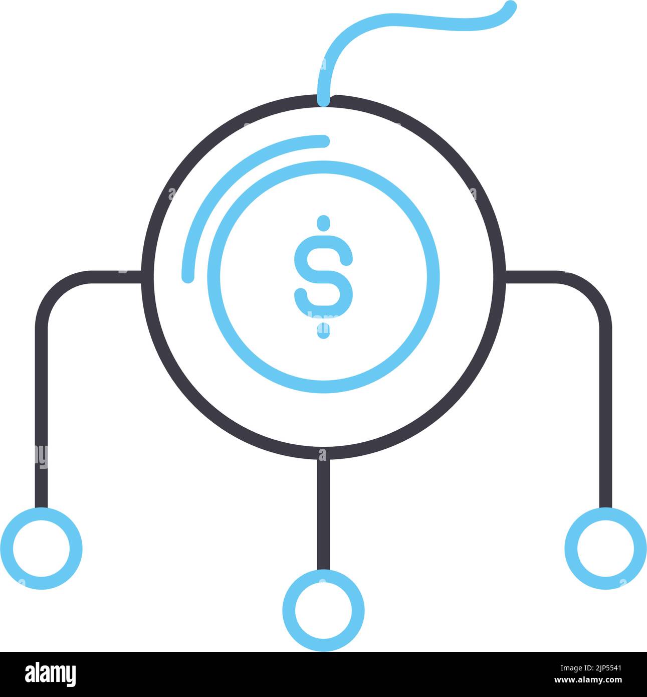 company restructuring line icon, outline symbol, vector illustration ...