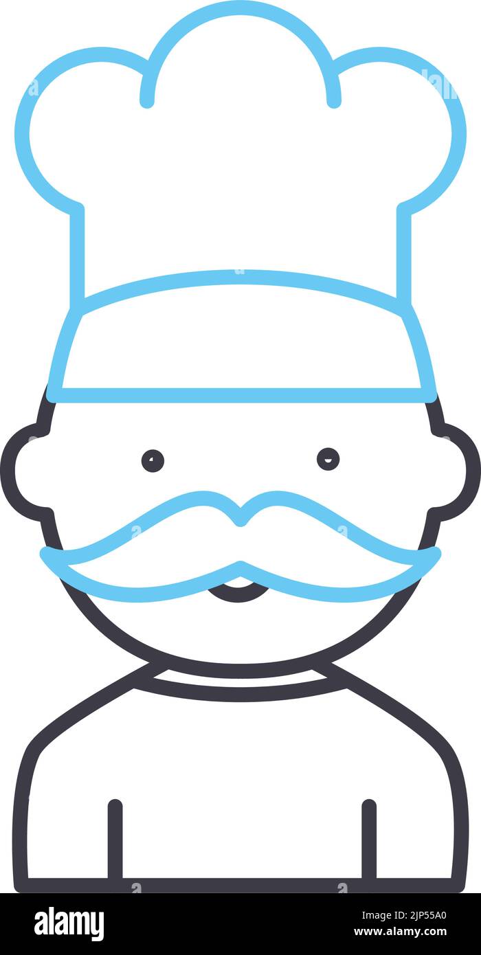 chief line icon, outline symbol, vector illustration, concept sign ...