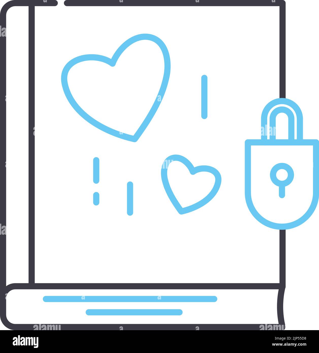 diary line icon, outline symbol, vector illustration, concept sign ...