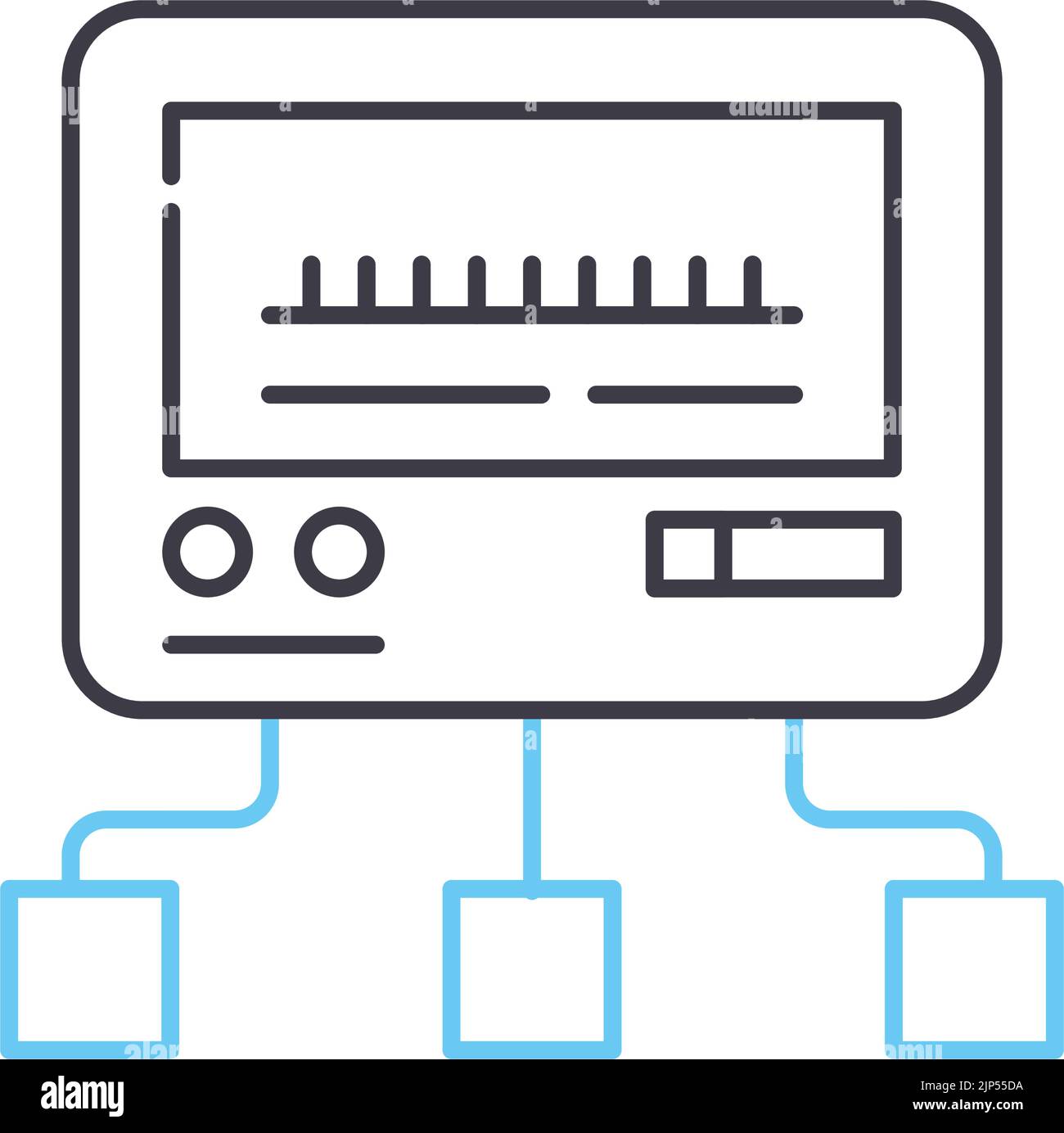 control administration line icon, outline symbol, vector illustration ...