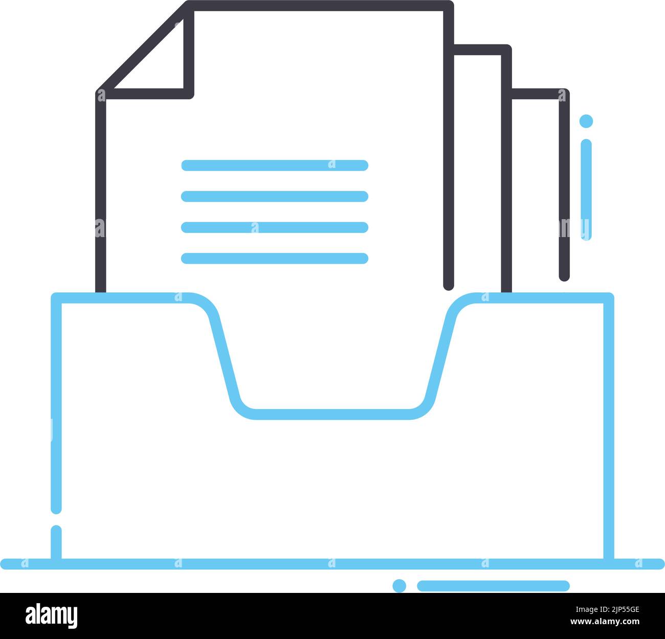 financial records line icon, outline symbol, vector illustration ...