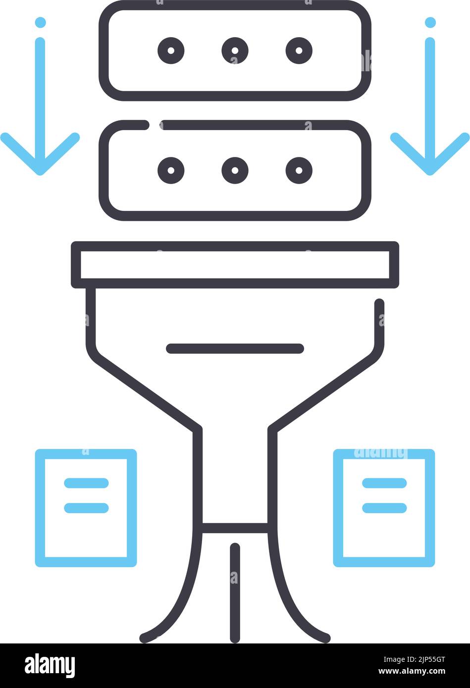 data filters line icon, outline symbol, vector illustration, concept ...
