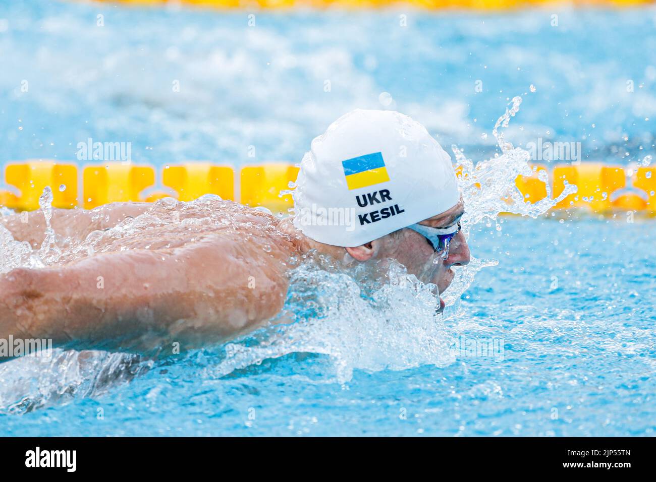 ROME, ITALY - AUGUST 15: Denys Kesil of Ukraine during the men's 200m ...