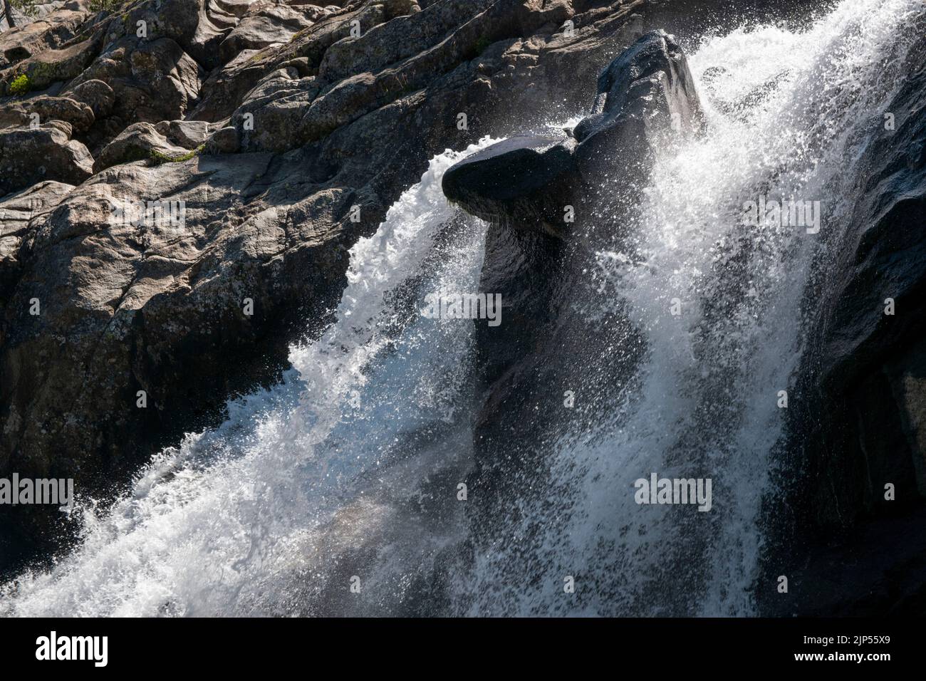 White Cascade Falls is one of many waterfalls along the Tuolumne River ...