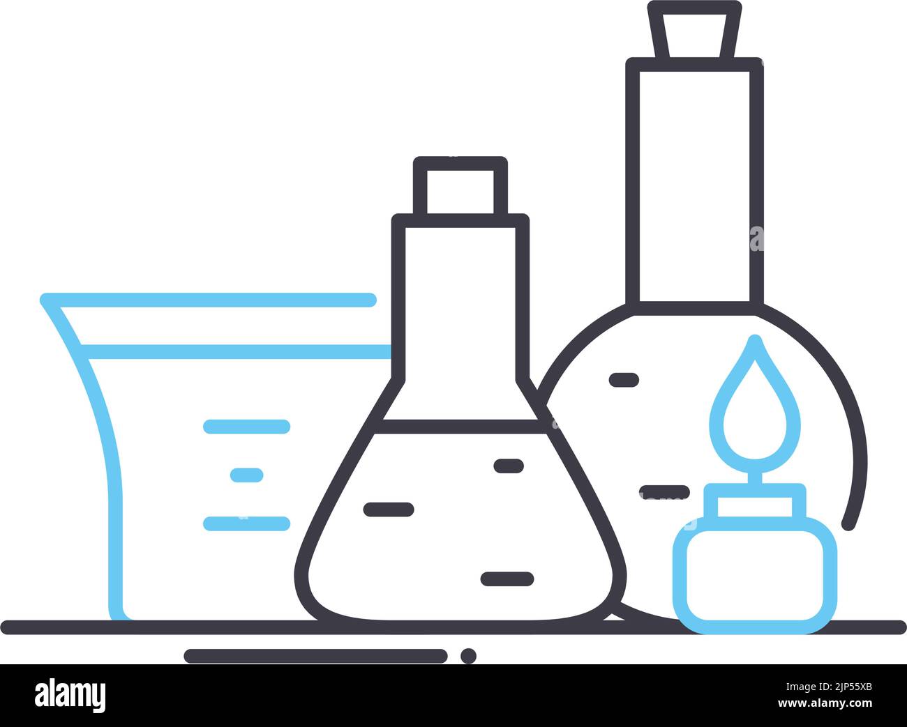 chemical equipment line icon, outline symbol, vector illustration ...