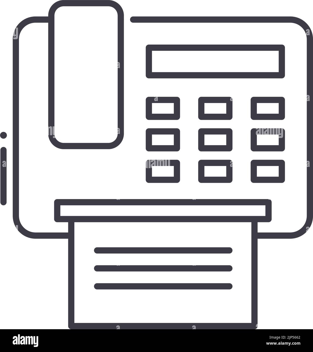 fax machine line icon, outline symbol, vector illustration, concept ...