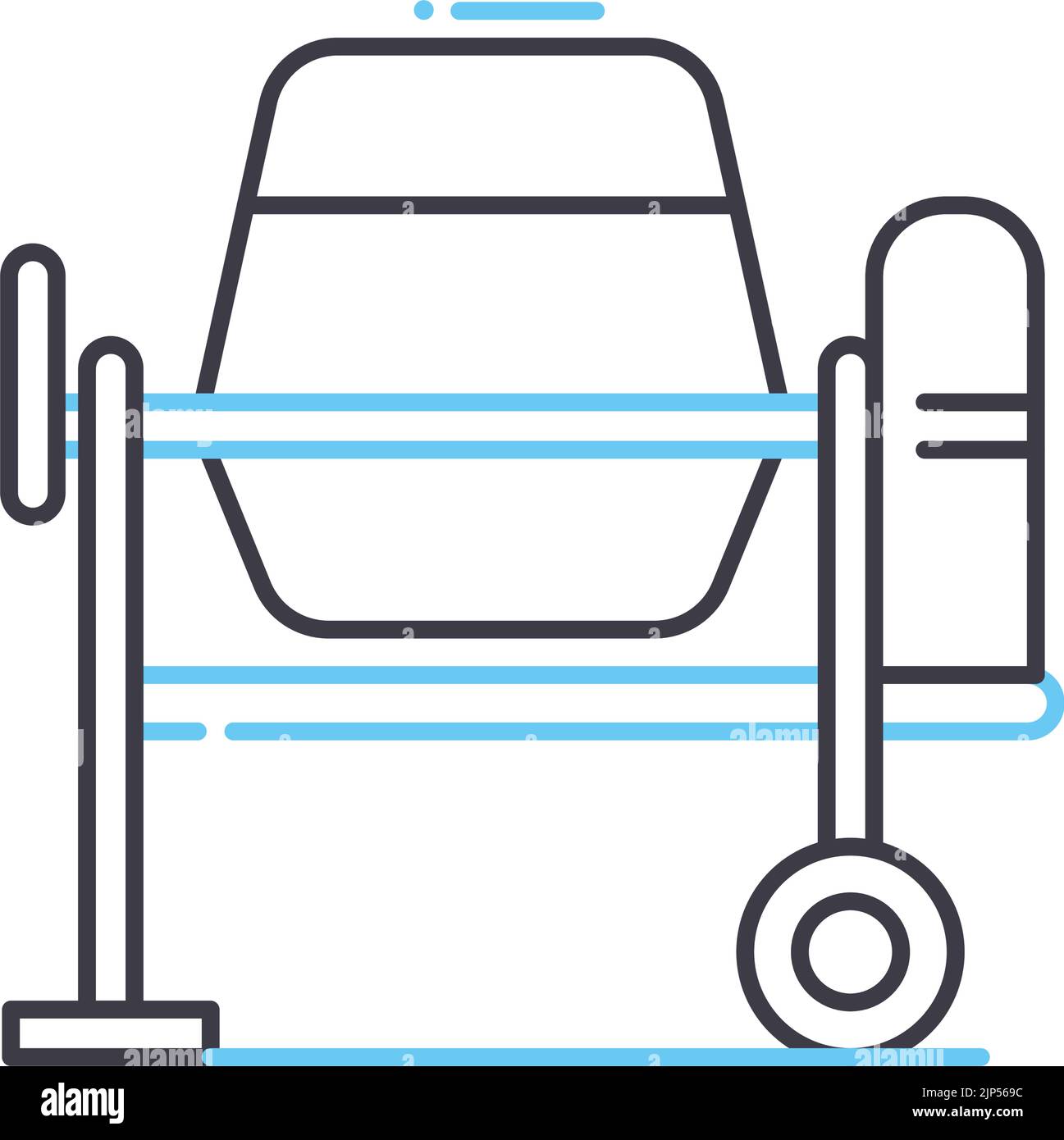 concreate mixer line icon, outline symbol, vector illustration, concept ...