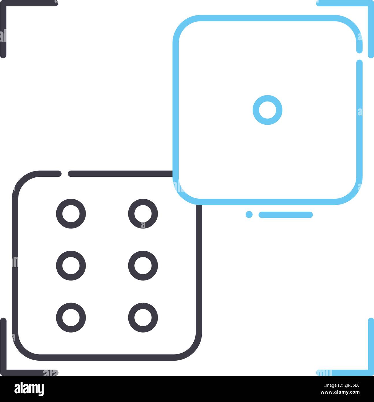 dice roll chance line icon, outline symbol, vector illustration ...