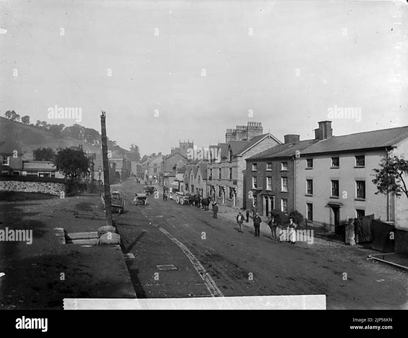 The high street, Llanfyllin Stock Photo - Alamy