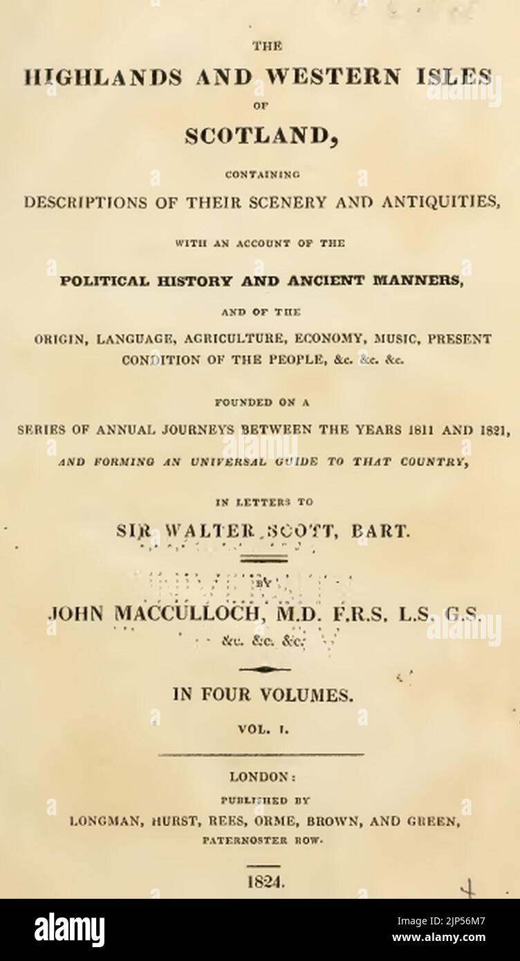 The Highlands and Western Isles of Scotland title page Stock Photo - Alamy