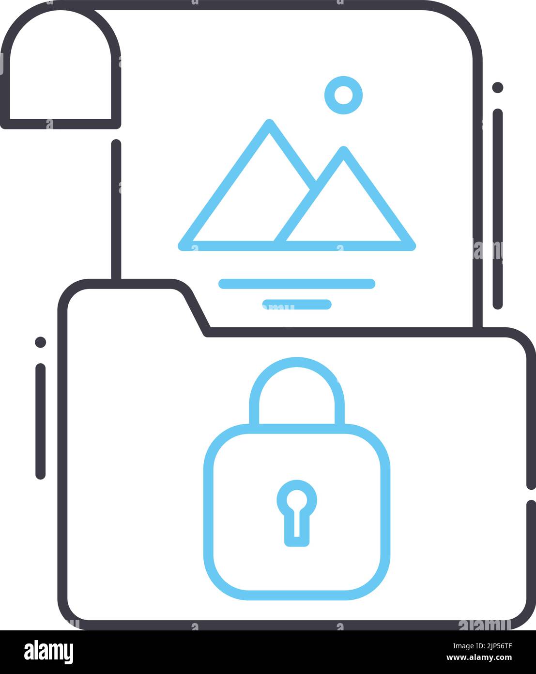 Confidential Data Line Icon Outline Symbol Vector Illustration Concept Sign Stock Vector