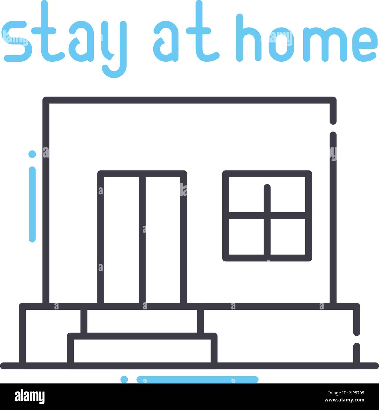 don`t leave the house line icon, outline symbol, vector illustration ...