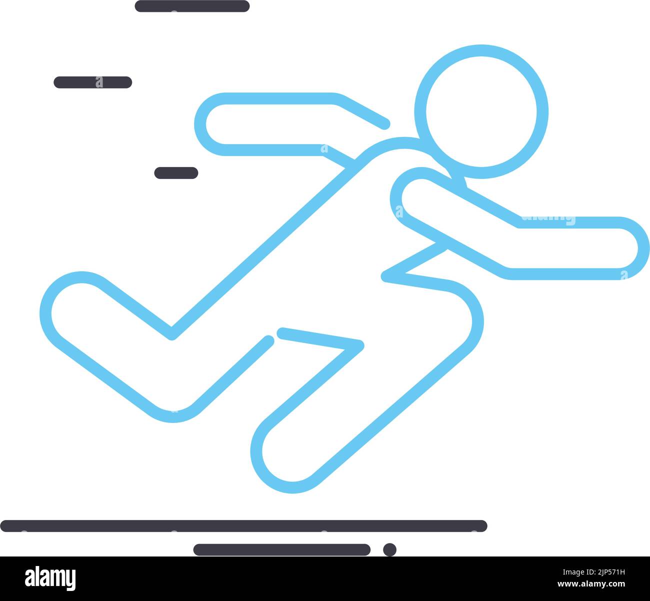 businessman run line icon, outline symbol, vector illustration, concept ...