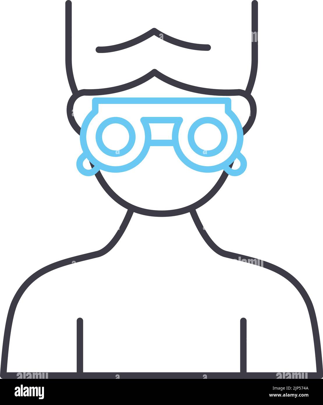 eye examination line icon, outline symbol, vector illustration, concept ...