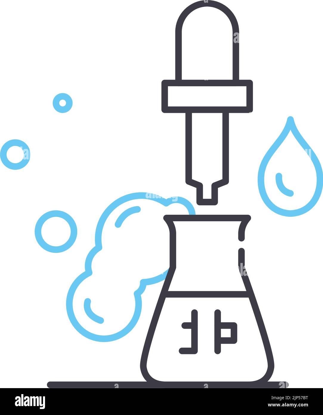 chemical dropper line icon, outline symbol, vector illustration ...
