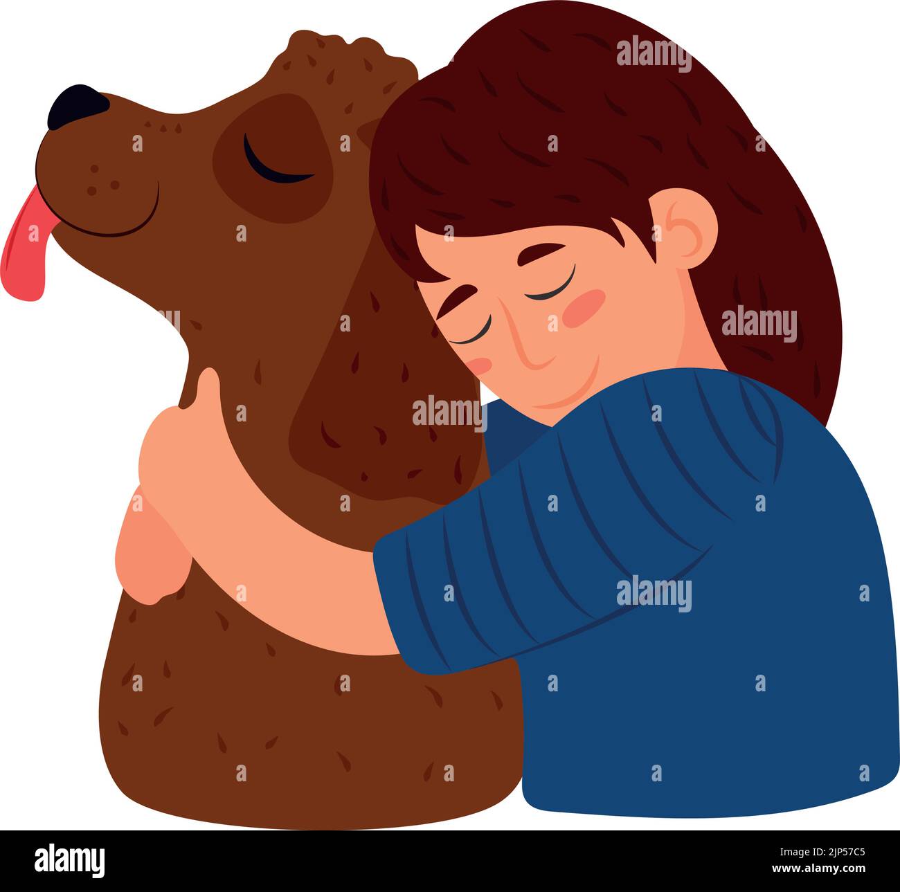 woman hug a dog Stock Vector Image & Art - Alamy