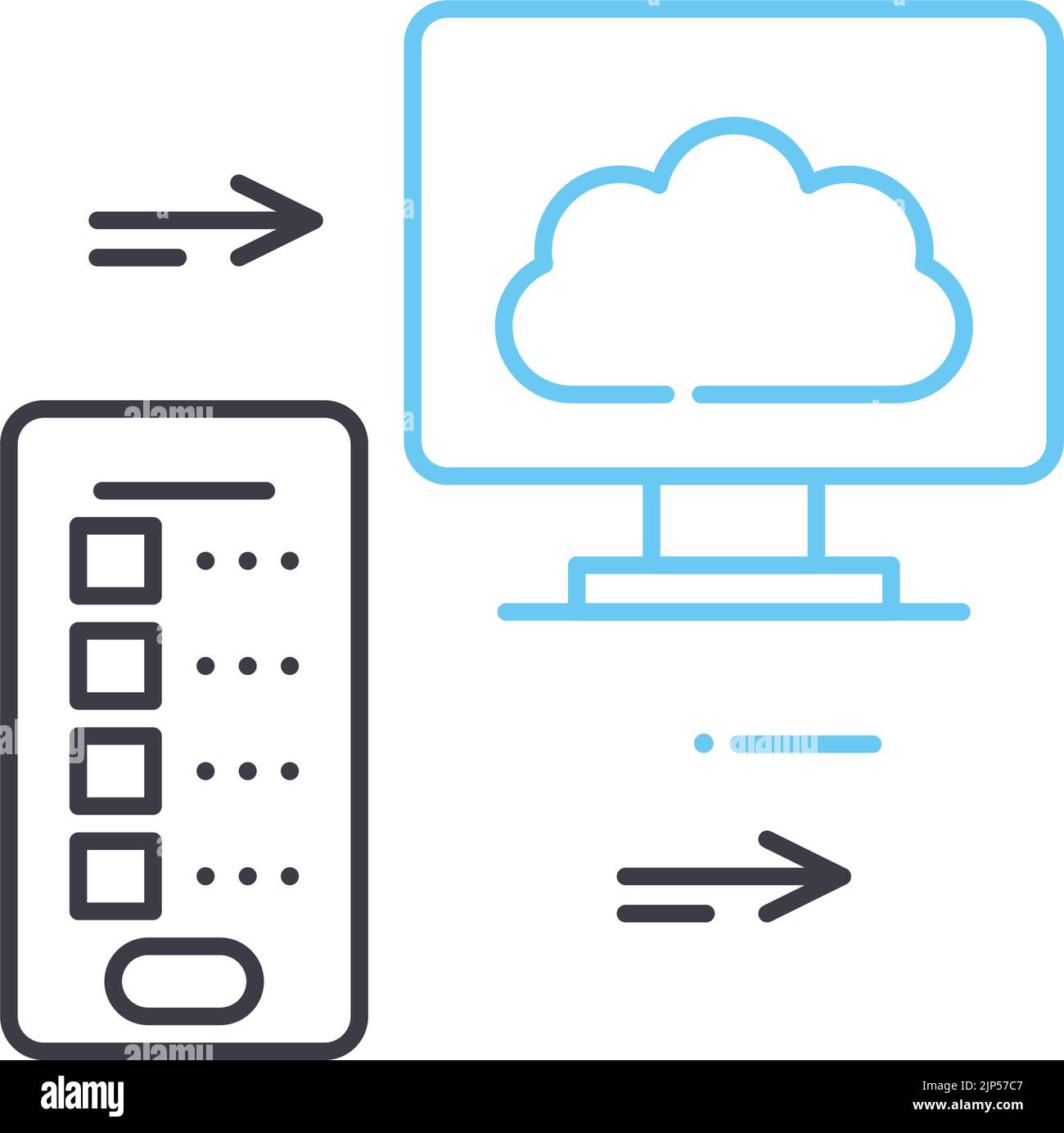 data reserve line icon, outline symbol, vector illustration, concept ...