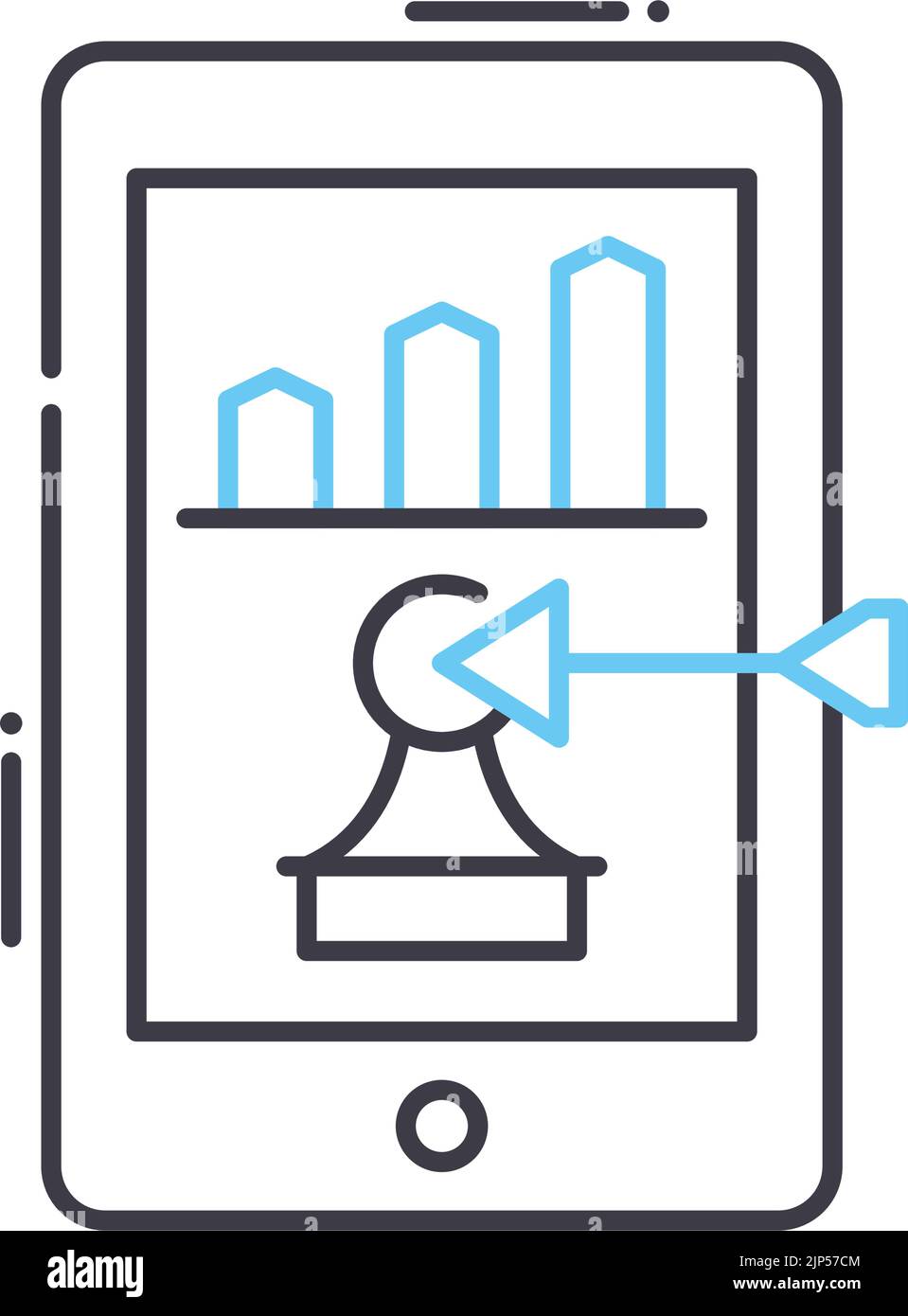 business strategy line icon, outline symbol, vector illustration ...
