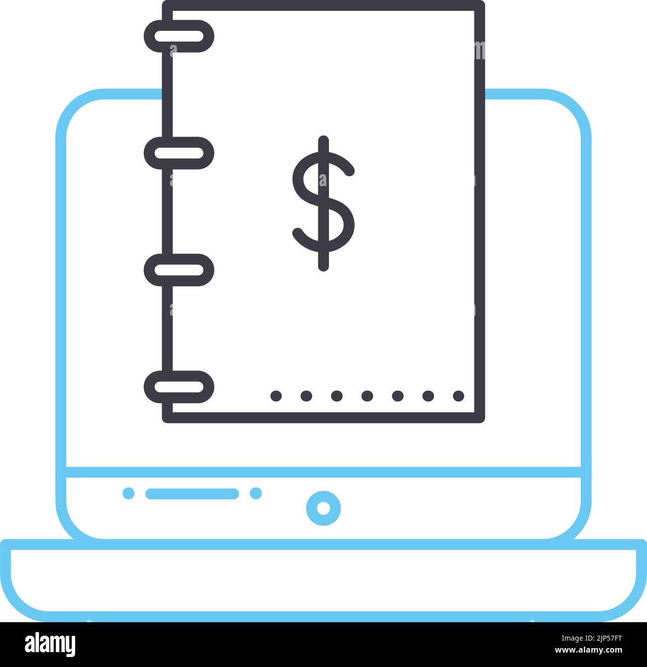 cost catalogue line icon, outline symbol, vector illustration, concept ...