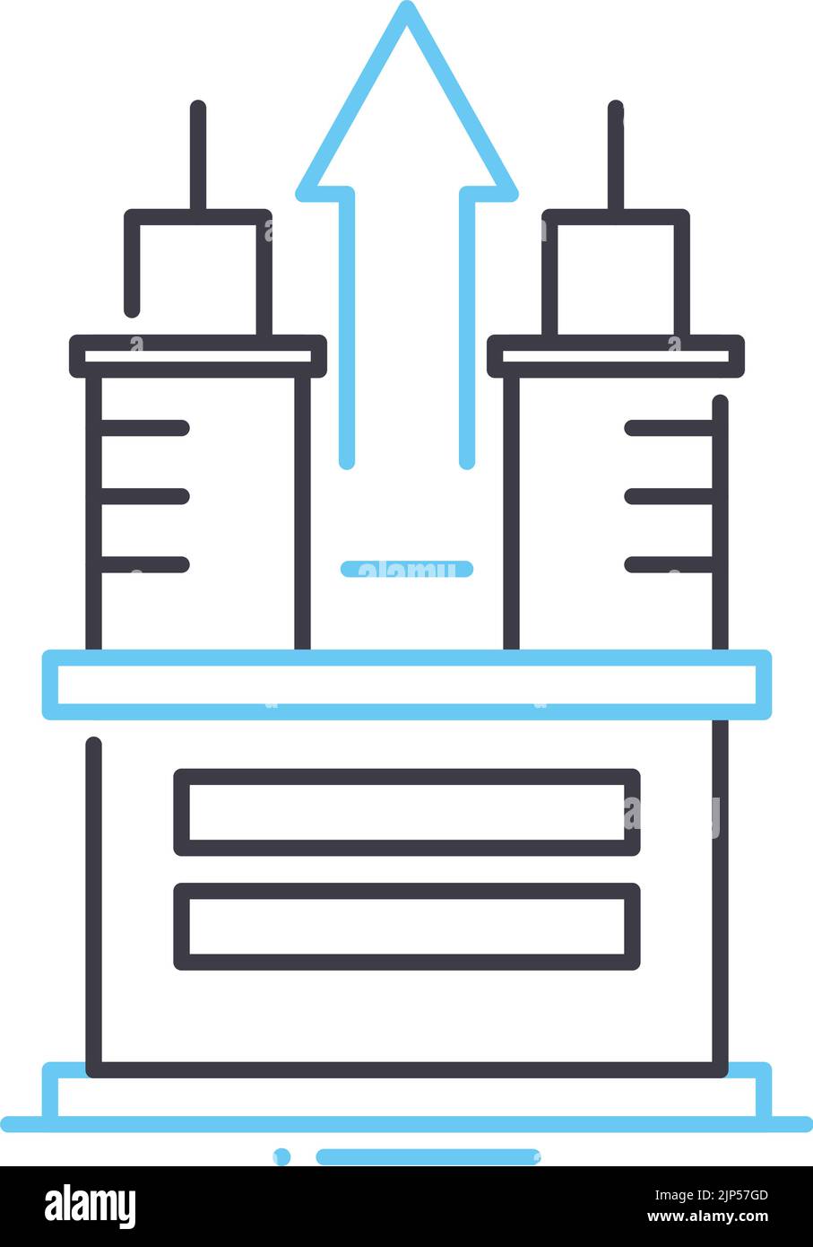 Corporate Architecture Line Icon Outline Symbol Vector Illustration Concept Sign Stock Vector