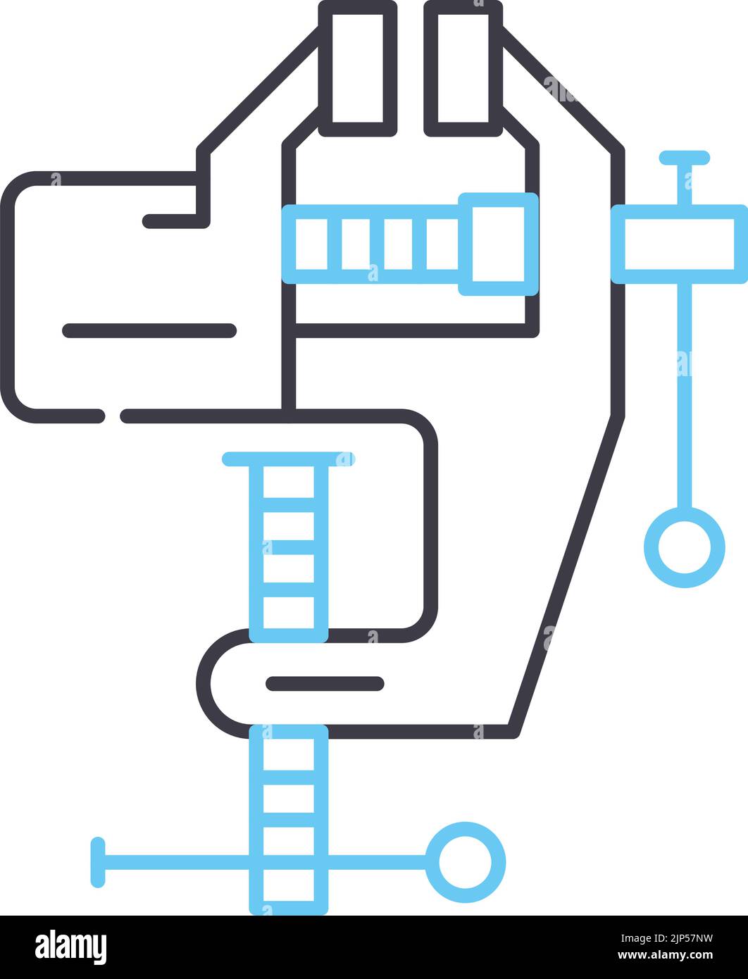 c-clamp line icon, outline symbol, vector illustration, concept sign ...