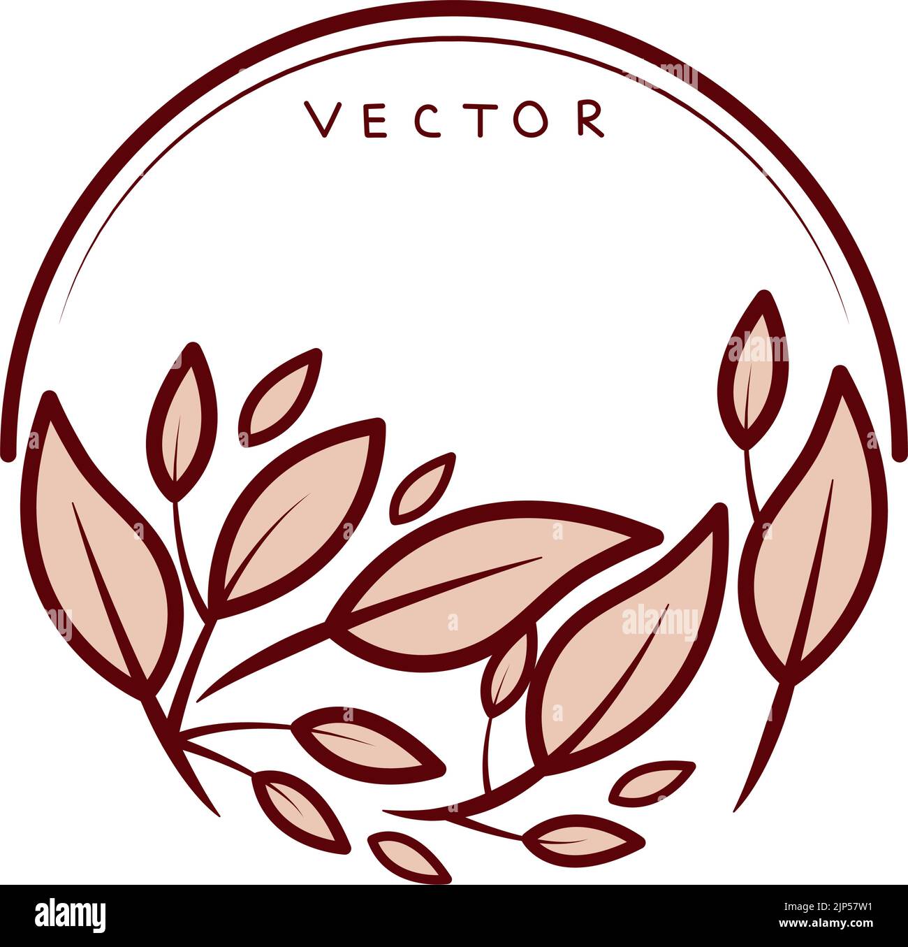 round label linear floral Stock Vector Image & Art - Alamy