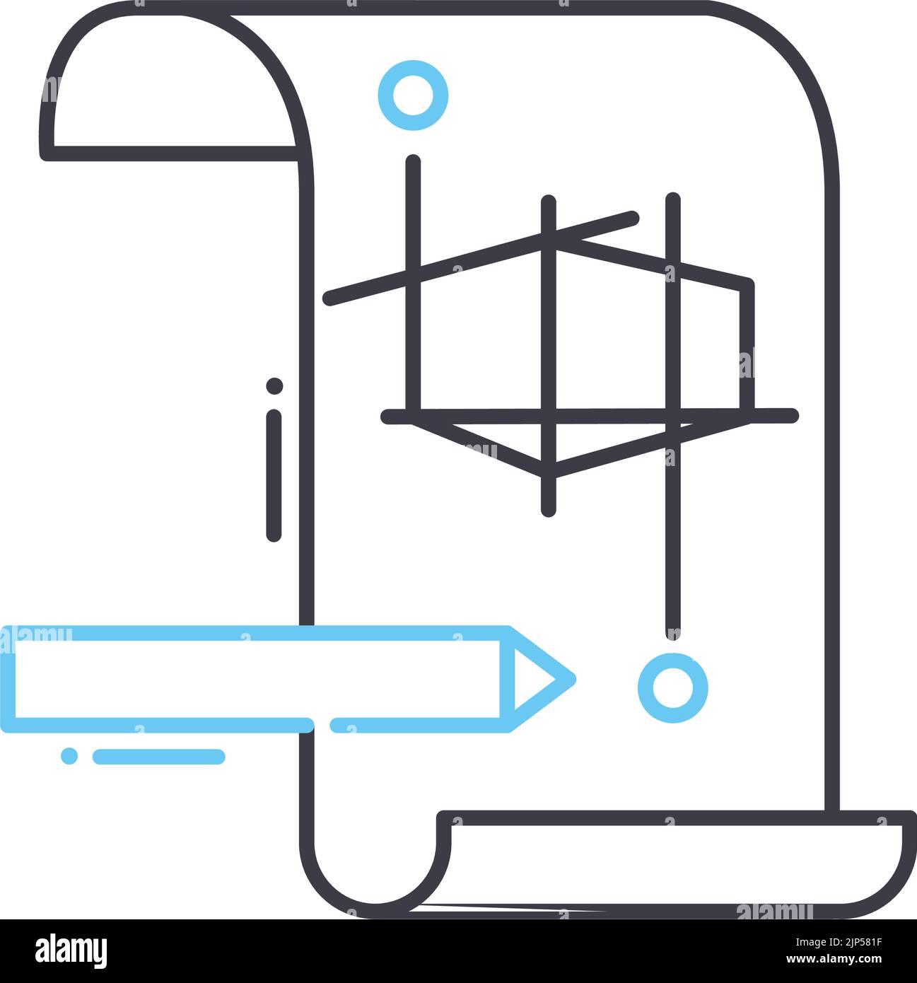 draft projects line icon, outline symbol, vector illustration, concept ...