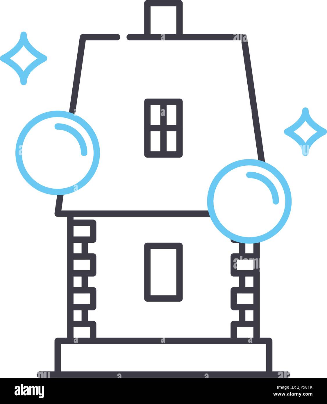 clean home line icon, outline symbol, vector illustration, concept sign ...