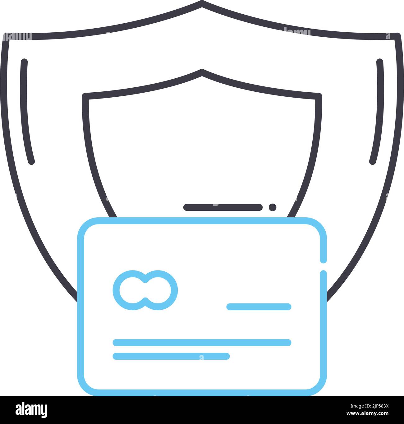 credit card protection line icon, outline symbol, vector illustration ...